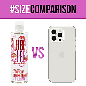 Lube Life Water-Based Strawberry Flavored Lubricant, Personal Lube for Men, Women and Couples, Made Without Added Sugar, 8 Fl Oz