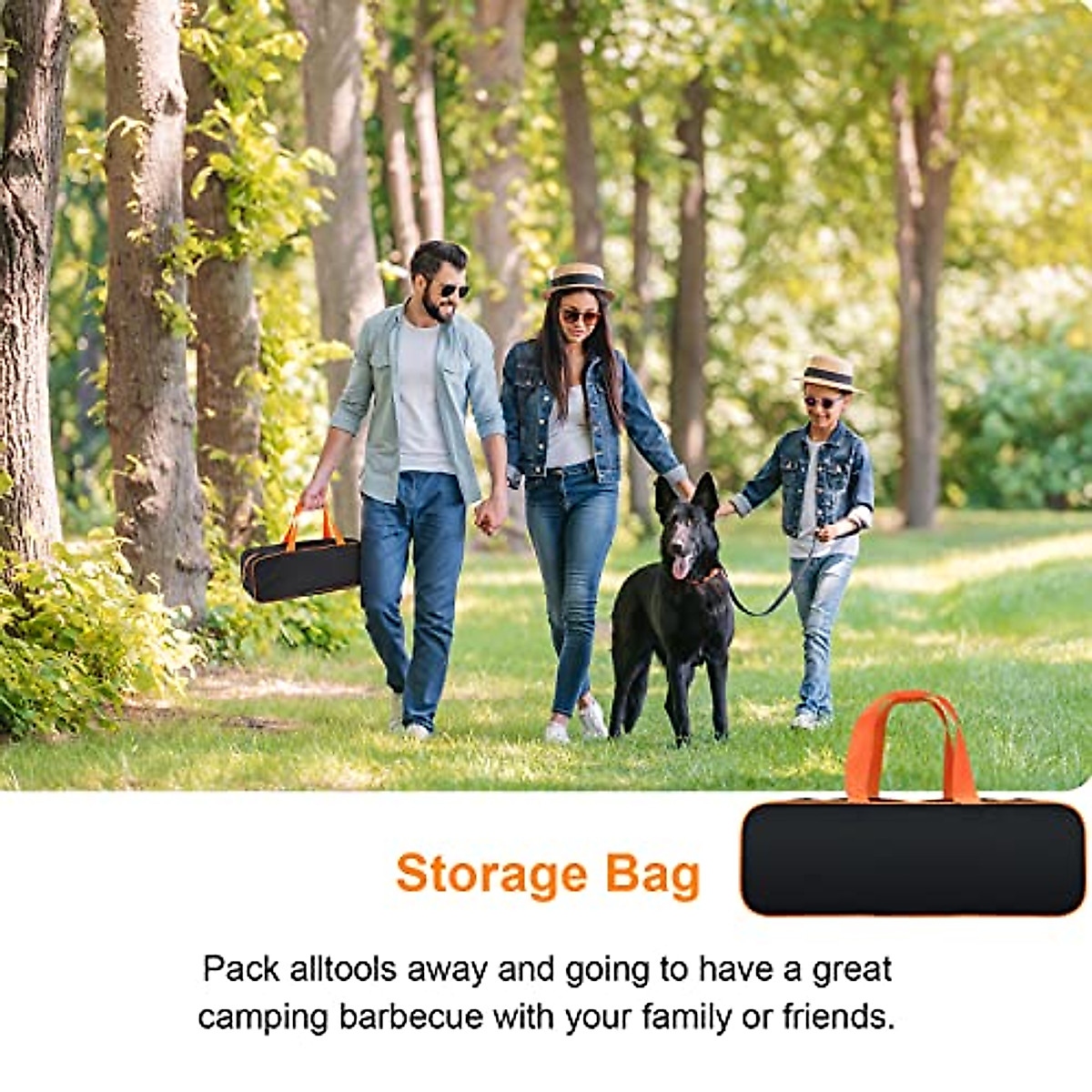 Blackstone Griddle Accessories Kit, 6pcs Flat Top Grill Accessories Set for Blackstone and Camp Chef with Spatula & Carry Bag, Great for Outdoor BBQ & Teppanyaki and Camping