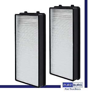 PUREBURG 2-Pack Replacement Filter Set - HEPA Filters + Activated Carbon Odor Filters Compatible with HoMedics TotalClean PetPlus AT-PET01 AT-PET02 Whisper-Quiet Oscillating Tower Air Purifiers