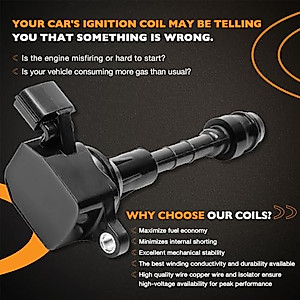 HQPASFY Ignition Coil Pack Set of 6 Compatible with 2003-2008 Infiniti G35 M35 FX35 Nissan 350Z 3.5L V6 Replaces# 22448-AL61C, 22448AL61C, 6734025, C1439, GN10246