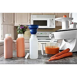 Pinnacle Mercantile Empty Plastic Smoothie Juice Bottles 16 ounce Set 6 Tamper Evident Caps