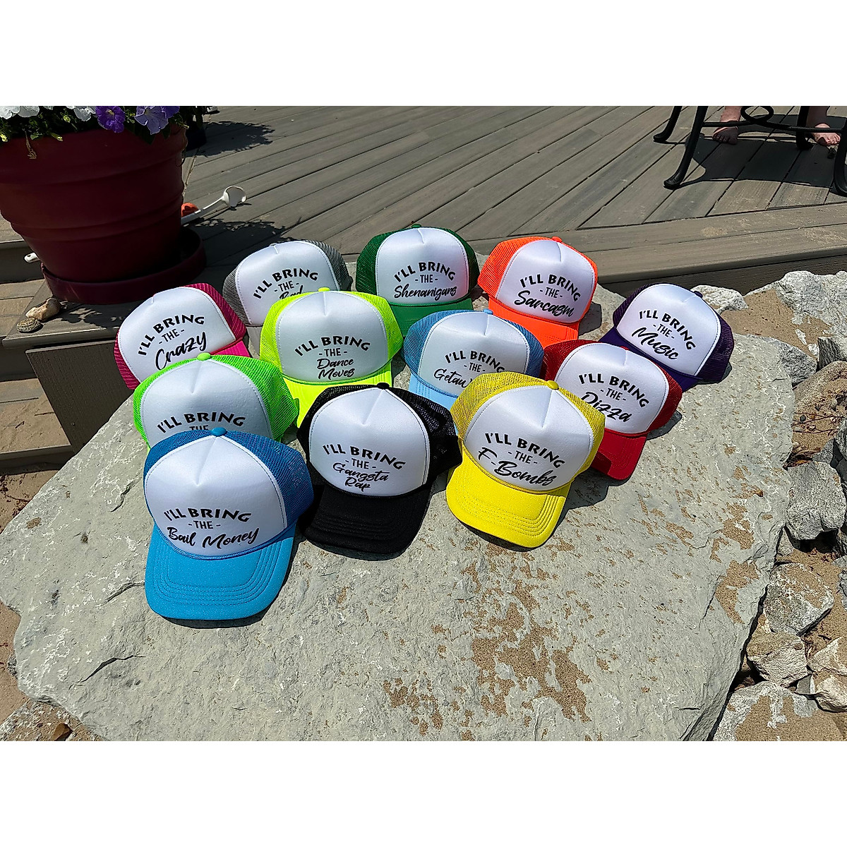 Funky Junque Trucker Hat - 12 Pk - IBT (Alibi,B-Money,Chaos,Crazy,Drama,F-Bombs,Edibles,Booze,G-Car,G-Rap,Lawyer,Trouble)