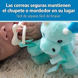 Dr. Brown's Lovey Pacifier and Teether Holder, 0 Months Plus, Giraffe with Green Pacifier