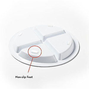 Portion Plate For Adults and Teens - Set of 4 Plates - 100% melamine - With Dividers and non-slip feet - Weight Loss - Portion Control - MyPlate