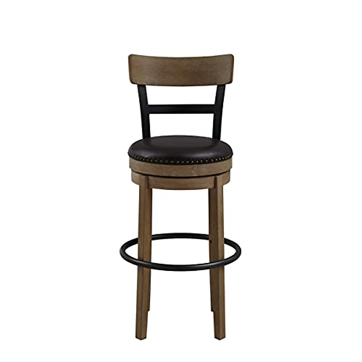 Ball & Cast Swivel Pub Height Barstool 29 Inch Seat Height Light Brown Set of 1