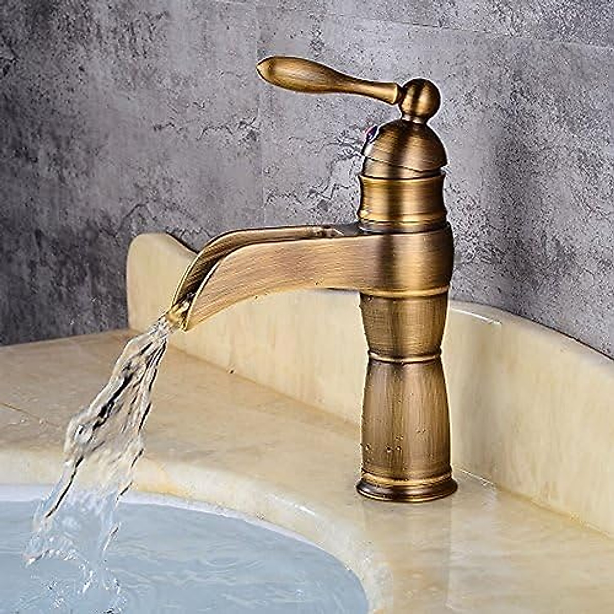 Kitchen & Bath Fixtures Taps Faucet, EuropUPC Faucet Basin Waterfall Faucet Under Counter Basin Hot and Cold Faucet Bathroom Wash Basin Faucet