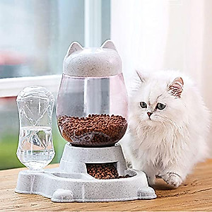 AHEGAS Dog Food Bowl Automatic Cat Drinking Water Dispenser Kitten Dog Food Bowl Waterer Non Wet Mouth Antioverturning Pet Feeding Container ( Color : Blue )