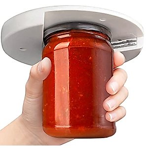 Jar Opener for Weak Hands -Single Hand Under Cabinet Lid and Bottle Opener Gripper Mason Jar Opener for Seniors with Arthritis Easy to Use