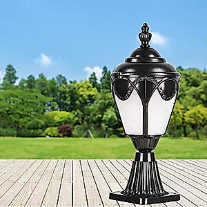 Lights Outdoor Waterproof Post Lantern Courtyard Balcony Garden Decoration Aluminum Metal Stigma Headlights Outdoor E27 Exterior Pillar Post Lamp Street Pedestal Lamp External Desktop Landscape Stadiu