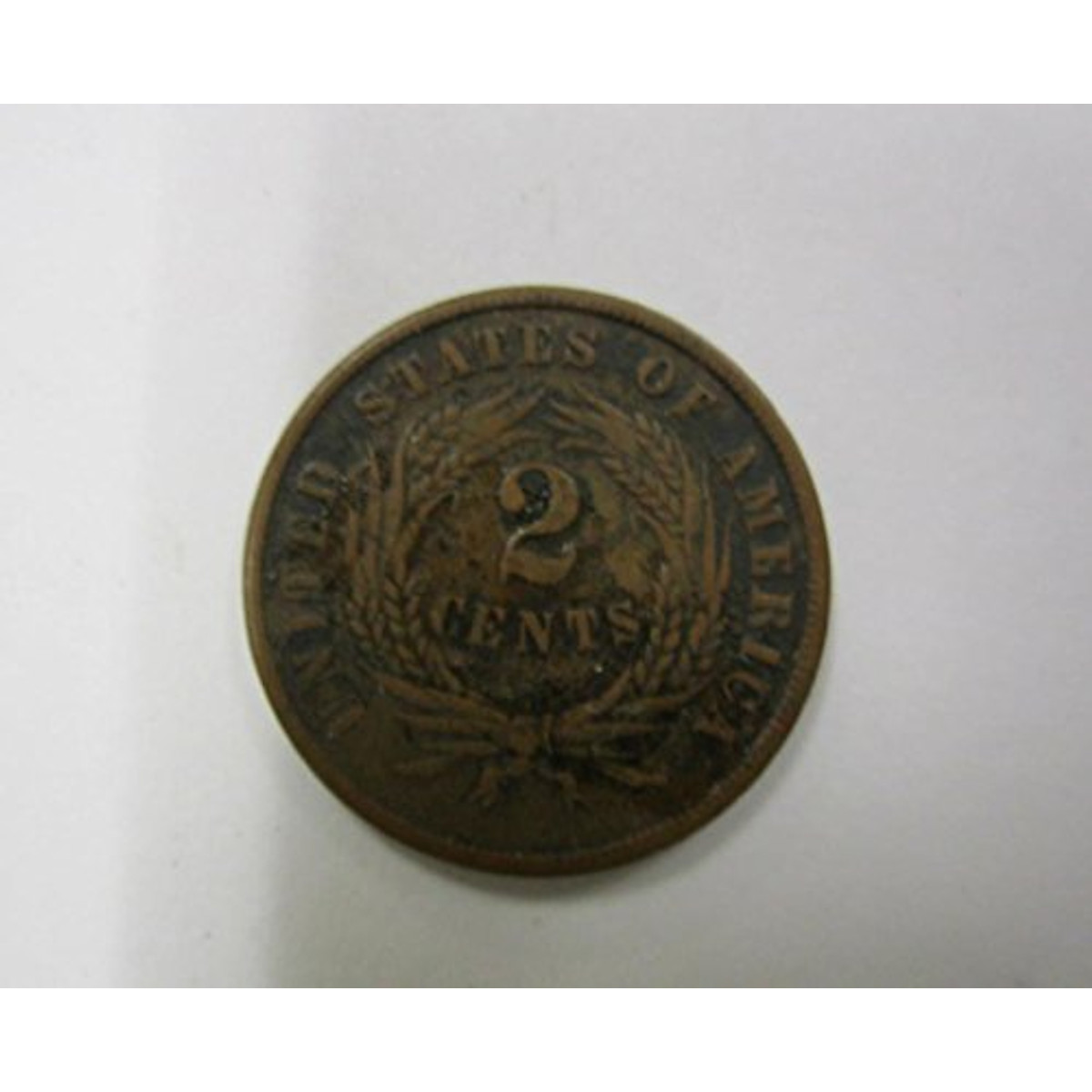 1865 No Mint Mark Circulated Two Cent Piece Civil War Era Two-Cent Seller Good