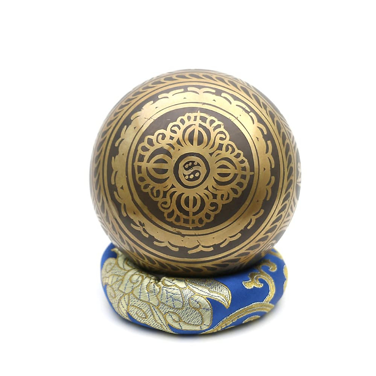 Tibetan Singing Bowl Set (3.74 inch) with Meditation Singing Bowl, Tingsha Cymbals for Healing, Yoga, Meditation, Mindfulness and Relaxation（Antique Light Brown 004）