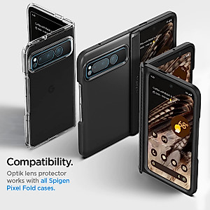 Spigen Camera Lens Screen Protector [GlasTR EZ FIT Optik] designed for Pixel Fold - Black [2 Pack]