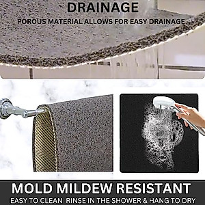 ENKOSI Loofah Bathtub Mat Non Slip - Shower Mat Non Slip - Anti Slip Bath Mats for Tub - Bath Mats for Bathroom Tub - Shower Floor Mat - Bathtub Floor Mat - Extra Large Shower Mat (Black 40x16)