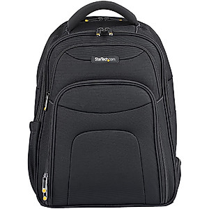 StarTech.com Unisex Backpack Ergonomic Computer Bag with Removable Accessory Case-Laptop/Tablet Pockets-Nylon, Black, 17.3" Professional IT Tech Work/Travel/Commute (NTBKBAG173)