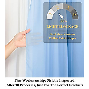 Chiffon Backdrop Curtain 10FT Long Baby Blue Chiffon Fabric Drapes for Wedding Ceremony Sheer Curtains 2 Panels 29''x120'' Photography Backdrop Drapes Sky Blue Polyester Chiffon Backdrop