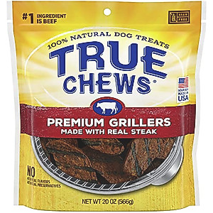 Blue Buffalo True Chews Premium Grillers Natural Dog Treats, Steak 20 oz bag