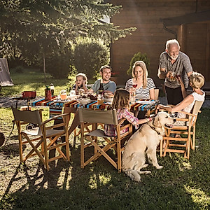 memKiya 6Ft Picnic Table Cover with Bench Covers 72×30 Inch Heat Resistant Outdoor Dining Room Tableclothes Rectangle 6 Seater Cook Out Parties Supplies Camp Accessories Gift for Tent Campers Stripe