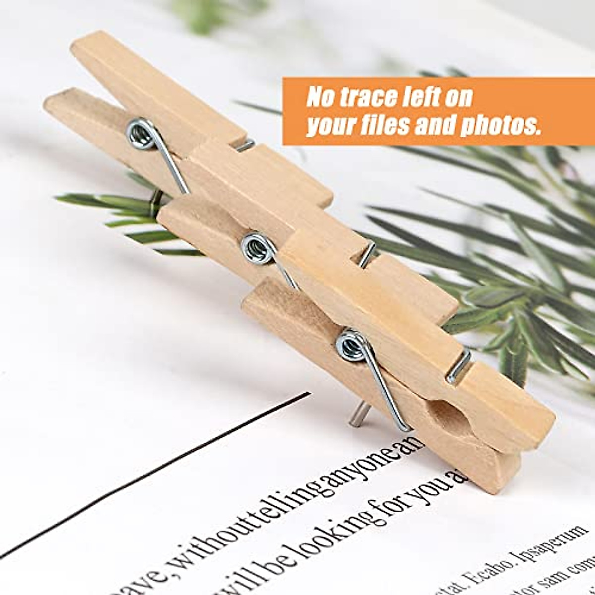 50 PCS Push Pin with Wooden Clips, Durable Wooden Push Pins, Decorative Pushpins Tacks Thumbtacks, Tacks for Cork Board Artworks Notes Photos, Craft Projects, Offices and Homes (Burlywood)