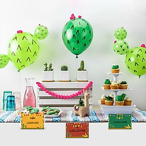 Fiesta Party Place Cards - Cinco de Mayo Mexican Themed Party Supplies Food Tents and Food Labels Decorations, Baby Shower Party Supplies(24pcs)