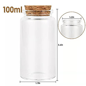 3PC100ML Empty Glass Jars with Cork Stoppers for DIY Art Crafts Projects Decoration Party Supplies and Wedding Party Favors for DIY Art Crafts Projects Decoration Party Supplies Wedding