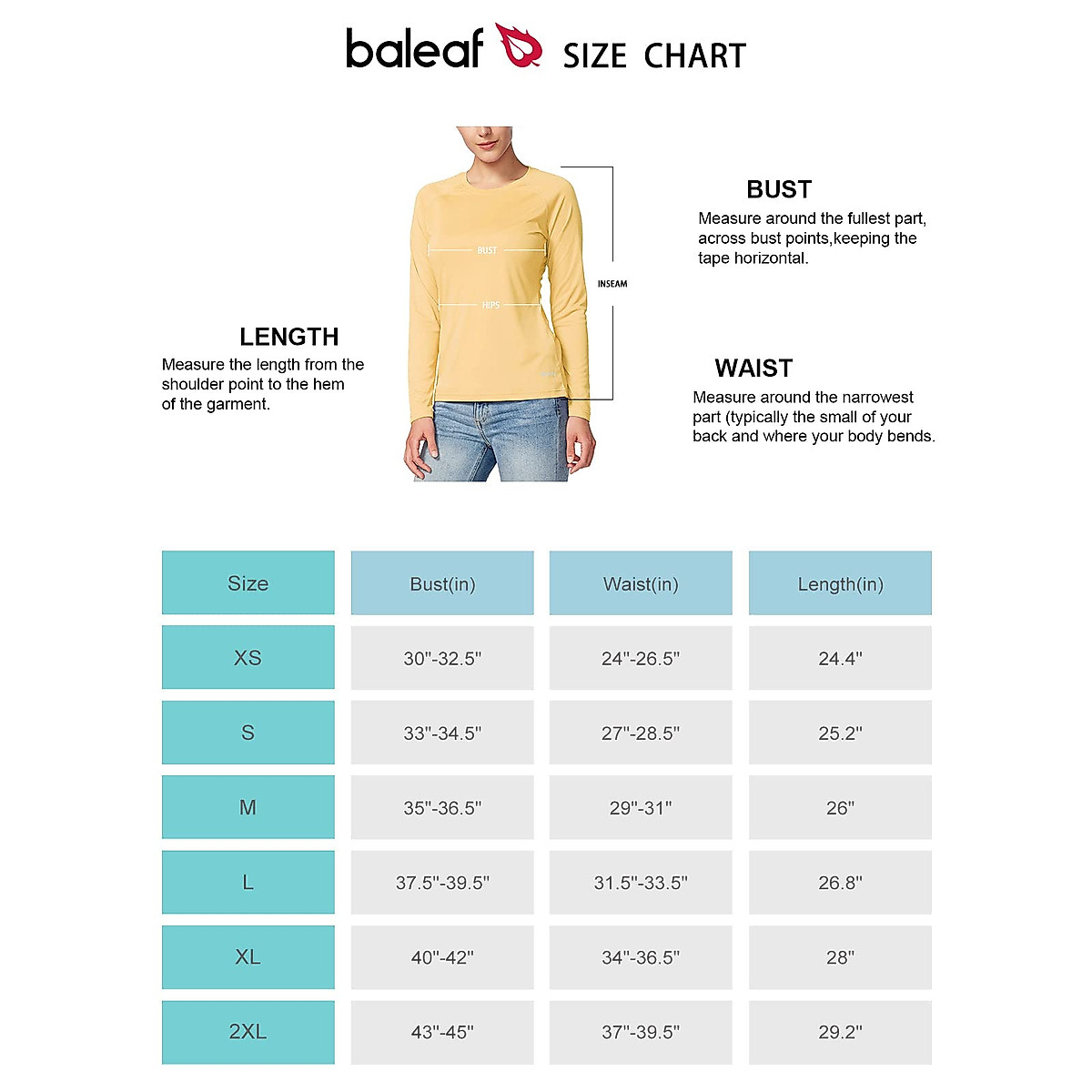BALEAF Women's UPF 50+ Sun Shirts Long Sleeve UV Protection Rash Guard Lightweight Quick Dry SPF Hiking Tops Outdoor Clothing Yellow Size L
