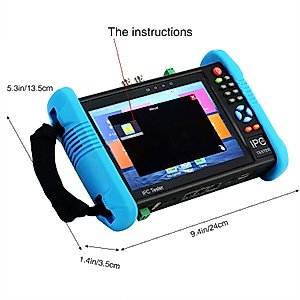 Koolertron Upgraded 7 inch IPS Touch Screen H.265 4K IPC-9800 Plus IP Camera Tester CCTV CVBS Analog Tester Built in WiFi with POE/WIFI/8G TF Card/HDMI Output/RJ45 TDR/Dual Window Test/Firmware