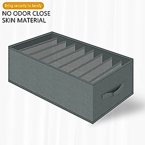 KOMIWOO Wardrobe Clothes Organizer, 9 Grid Clothes Organizer Washable Closet Drawer Storage Organizer for Pants, Jeans and T-Shirt