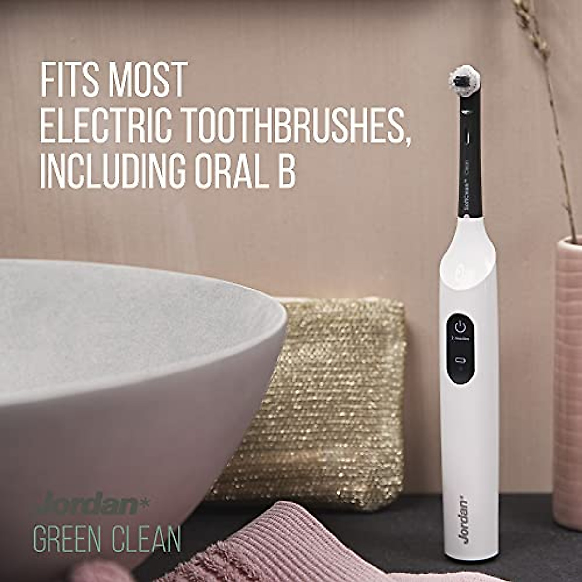 Jordan ® | Green Clean Electric Toothbrush Heads for Electric Toothbrush | Green Clean Sustainable Electric Toothbrush Brush Heads | Oral B Compatible | 2 Units Pack
