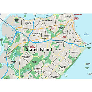 New York City Street Map - 23.2 x 23.2 Inches - Paper Laminated