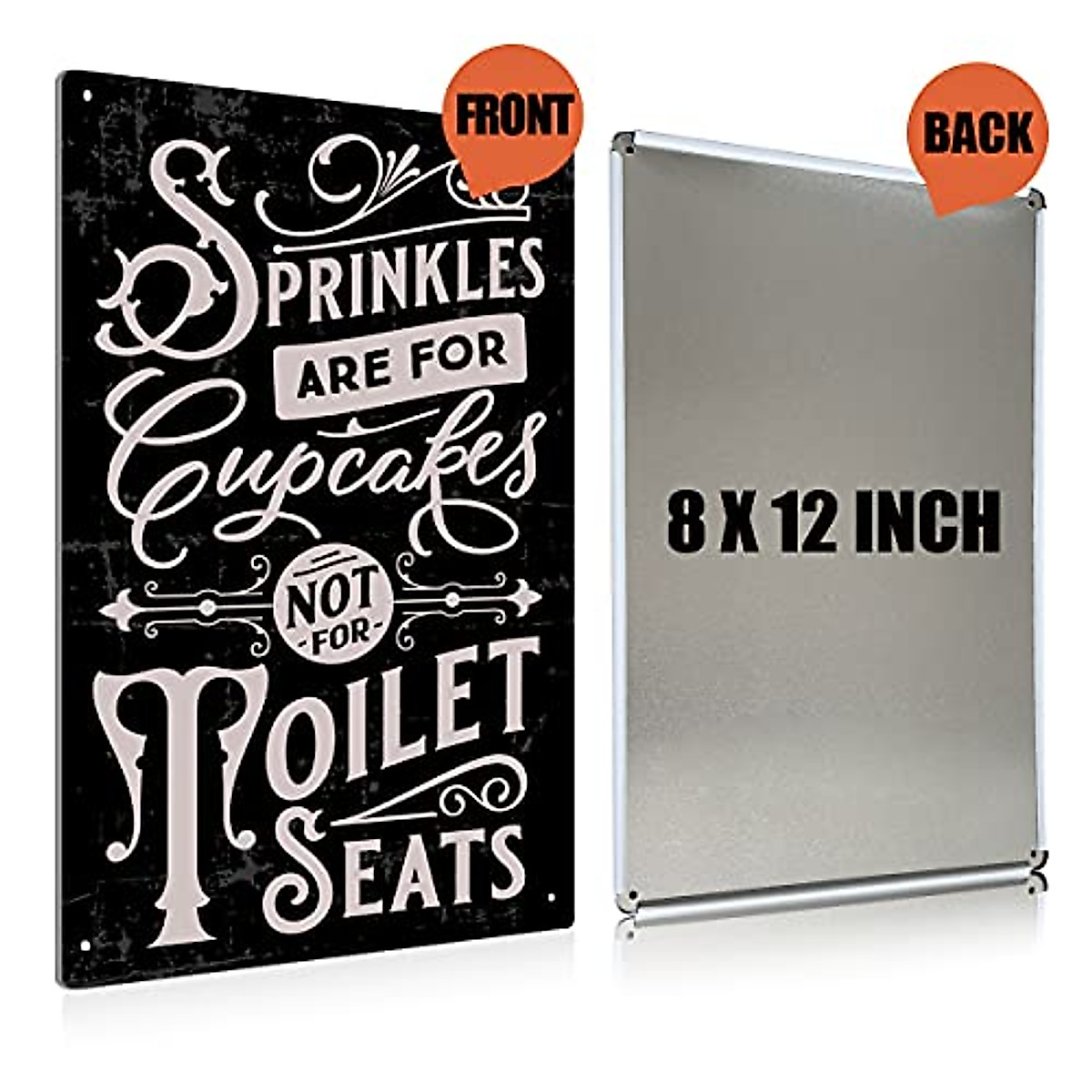 Retro Bathroom Sign Funny Metal Tin Sign Wall Decor - Farmhouse Bathroom Quote Sign for Toilet Restroom Home Decor Gifts