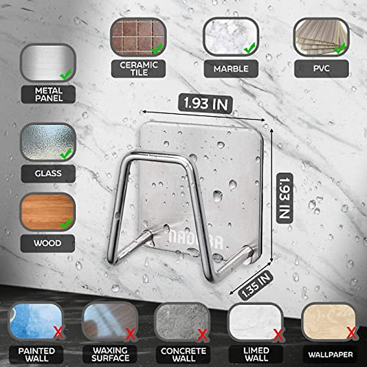 NADOBA Sink Sponge Holder for Kitchen - Stainless Steel Sponge Holder Kitchen Sponge Holder for Sink - Dish Sponge Holder for Sink Soap Sponge Holder - Sponge Caddy for Kitchen Sink Sponge Holder