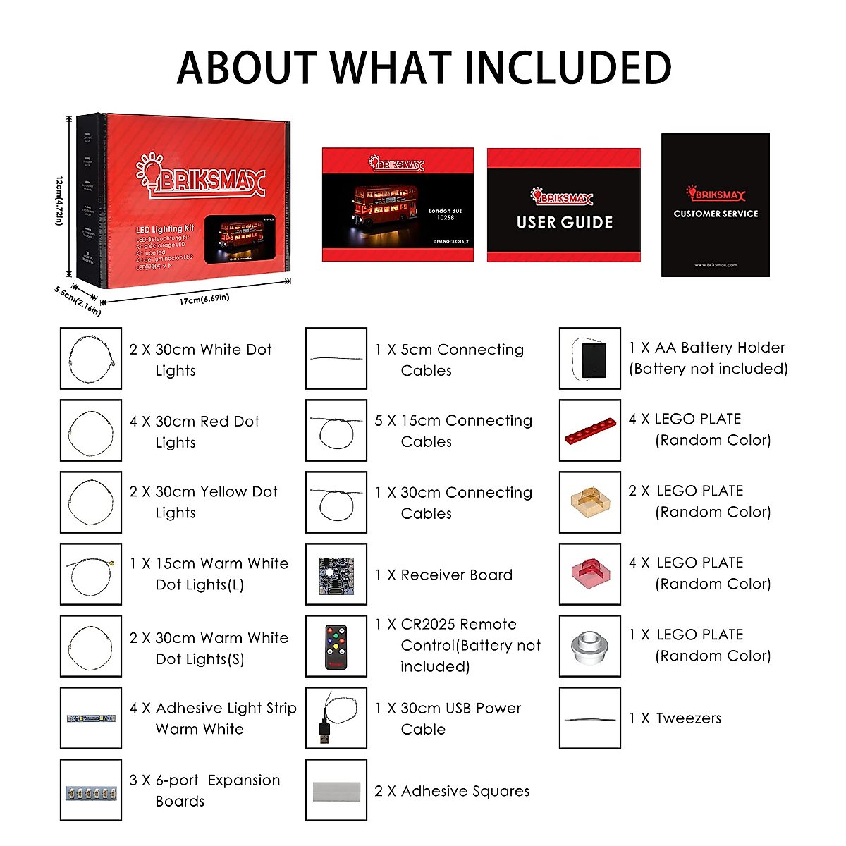 BRIKSMAX Led Lighting Kit for Creator London Bus - Compatible with Lego 10258 Building Blocks Model- Not Include The Lego Set (Remote-Control Version)