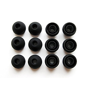 12 Medium Black Eartips Earbuds for Monster Beats Dr. Dre Tour, urBeats and Powerbeats