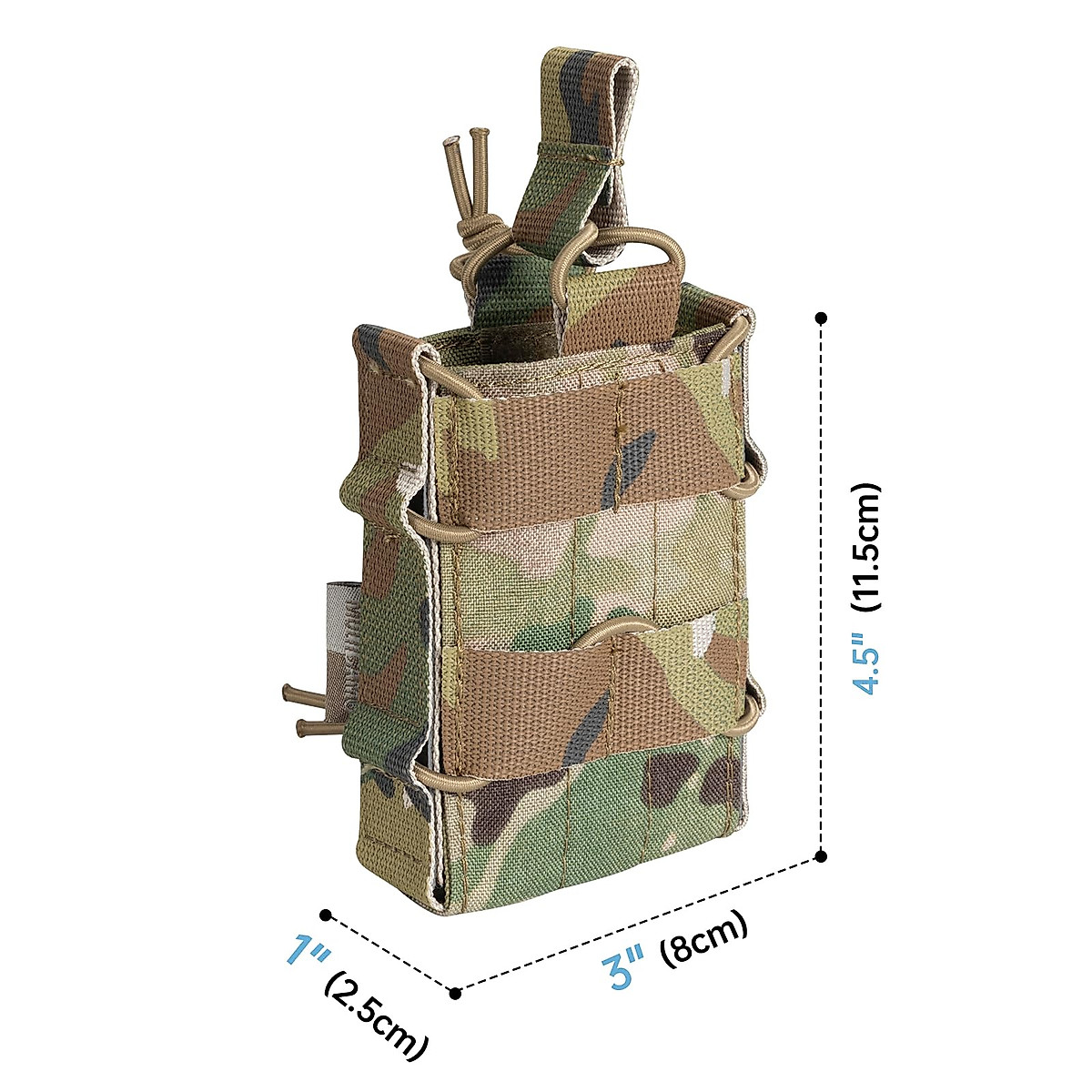 EXCELLENT ELITE SPANKER Tactical Molle Single/Double Open-Top Mag Pouch for M4 M14 M16 AR15 G36 Magazine (A Single-Multicam)