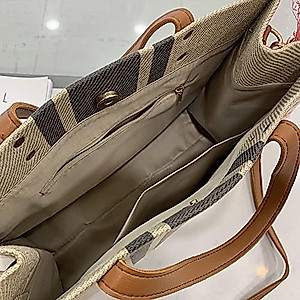 Woven Large Women Beach Canvas weekend Bag Handmade Purse Tote Shoulder Bag Handbag