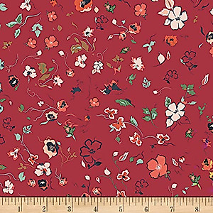 Art Gallery Fabrics Art Gallery Fusion Timberland Woodlands Fabric, red