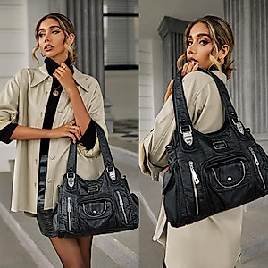 Scarleton Handbags for Women, Purses for Women, Hobo Bags for Women, Purses and Handbags, Womens Purse w/Multi Pocket, H163501, Black