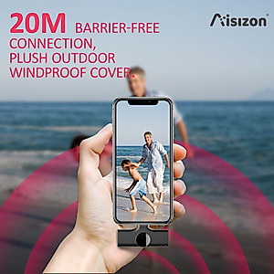 Aisizon Wireless Clip Mic, Wireless Lavalier Microphones, Lapel Clip-on Microphone, for iPhone 15, Smartphone, Laptop, Video Recording, Tiktok, Facebook Live, YouTube Live Stream