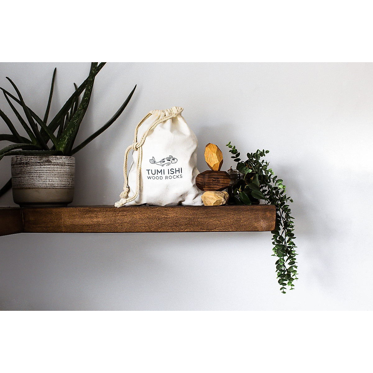 Tumi Ishi 11 Piece Wood Rock Set - Mixed Wood Species - Balancing Blocks - Natural Wood Toy - Organic Jojoba oil and Beeswax Finish - Handmade Wooden Toys - Sensory Toy - USA Made - Personalizable