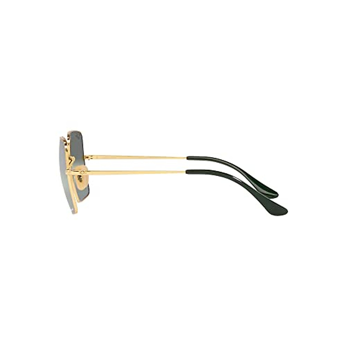 Ray-Ban Women's RB1971 Square Sunglasses, Gold/Green Mirrored Polarized, 54 mm