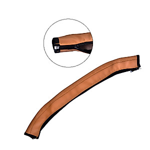 DAYSTART PU Leather Handlebar Cover Compatible with Babyzen Yoyo Yoya Stroller Armrest Bumper Bar, Baby Pram Accessories Stroller, Brown