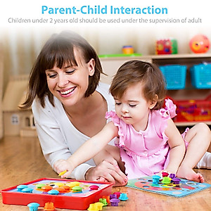 Geekper Button Art Toys for Toddlers with 34 Pictures and 130 Buttons