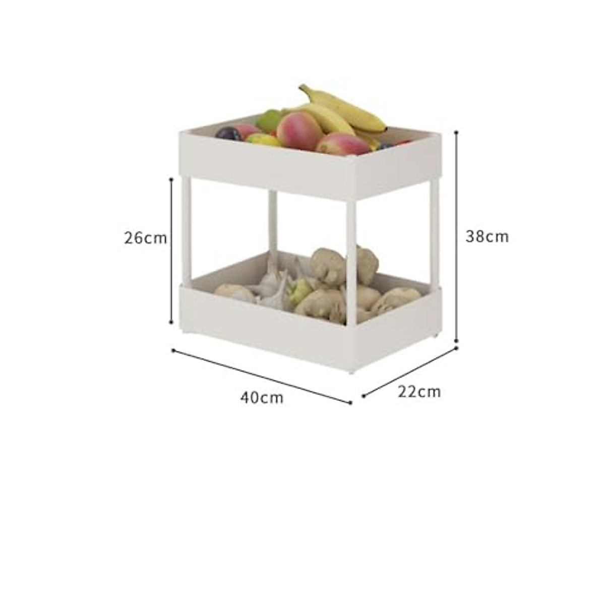 SLDMJFSZ Under Sink Organizer,2 Tier Cabinet Storage Rack with Hooks, Hanging Cups, Multi-Purpose Storage Shelf for Home Kitchen,White