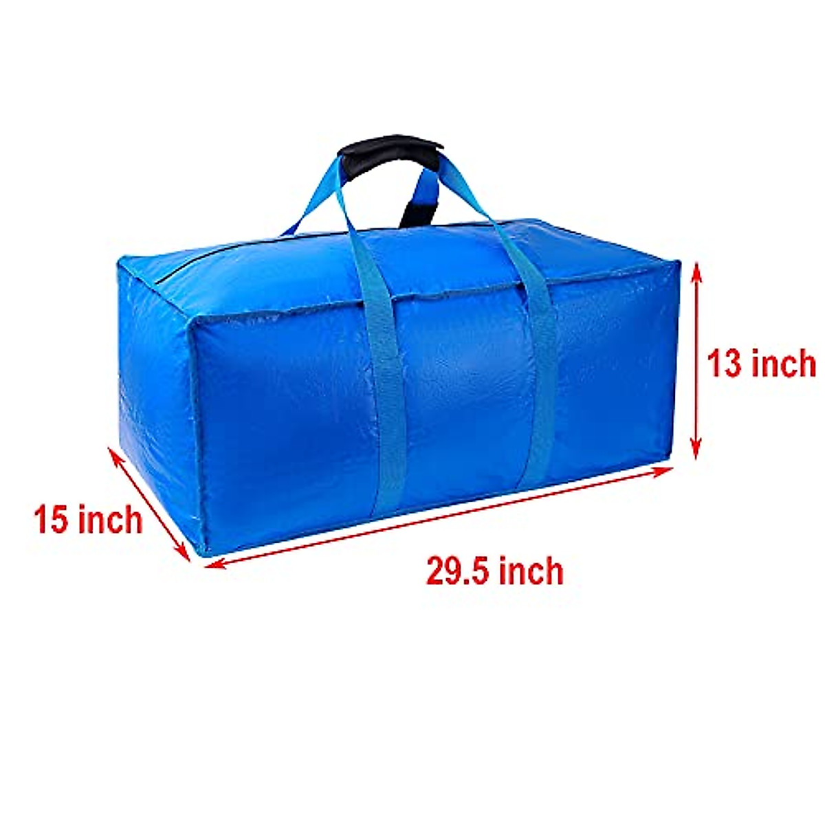 JSJHE Heavy Duty Extra Large Moving Bags W/Backpack Straps Strong Handles & Zippers, Storage Totes, Alternative to Moving Box, Recycled Material (blue, 4pcsX29.5x15x13inch)