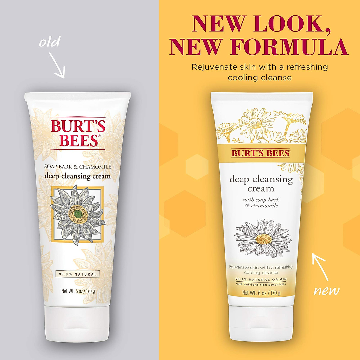 Burt's Bees Soap Bark and Chamomile Deep Cleansing Cream, 6 ounce pack of 2