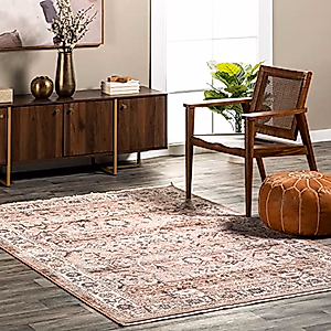 nuLOOM Sorsha Persian Traditional Fringe Area Rug, 5' x 7' 9", Rust