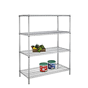 lesolar 4-Tier Storage Shelving Unit 70.8''x 17.7''x 61'' Large Heavy Duty Storage Shelves Metal Storage Rack Standing Storage Shelf for Kitchen Restaurant Warehouse Hospital Laboratory Pharmacy