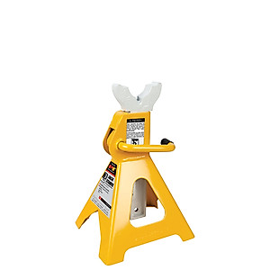 Performance Tool W41022 Ratchet Style Jack Stand Set for Lifting Vehicles During Maintenance, Yellow, 3-Ton