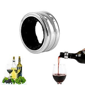 JLTPH Wine Bottle Collars Stainless Steel Red Wine Bottle Collar Alcohol Ring Stop Ring Silver Plated Wine Drip Ring