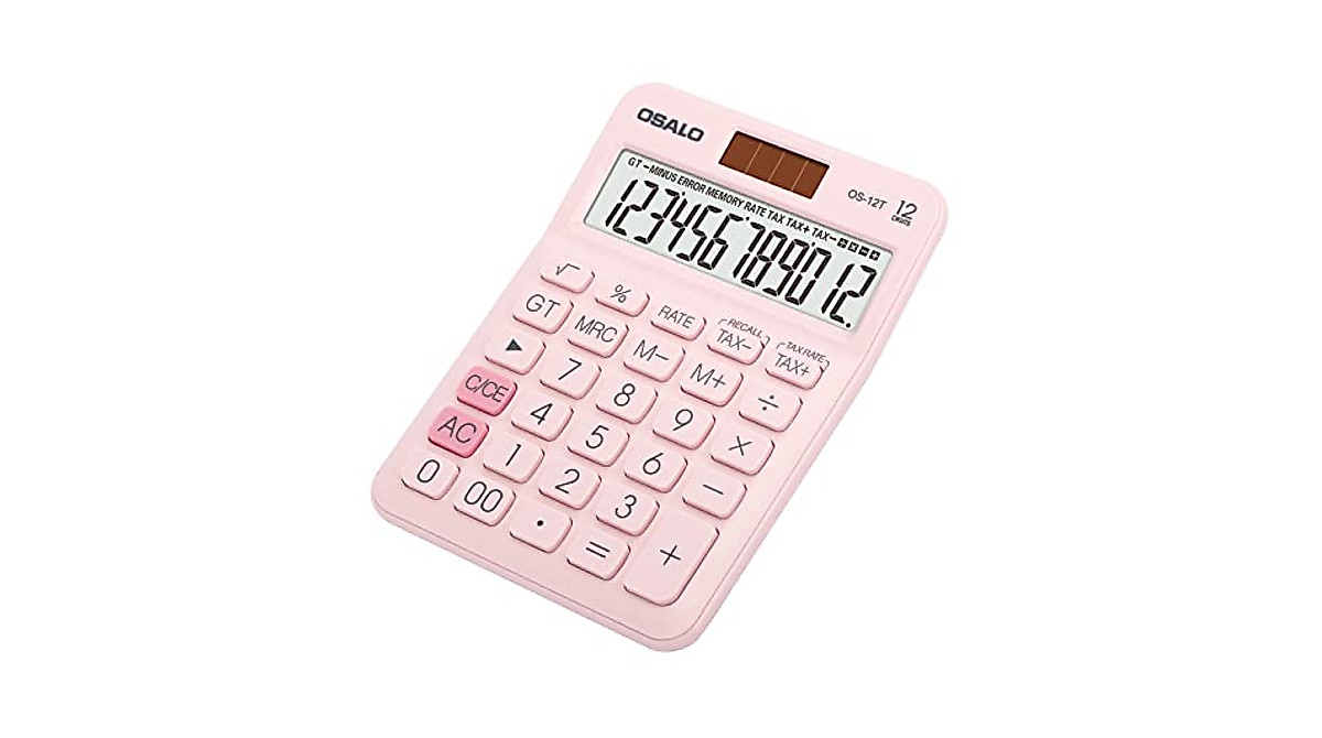 Pocket Small Desk Calculator - 12 Digit LCD Display